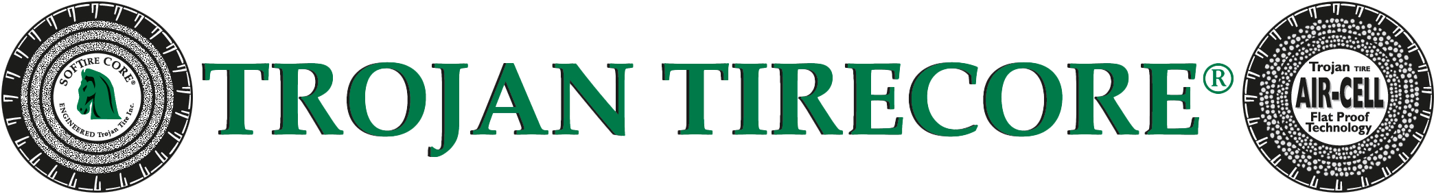 Trojan TIRECORE Logo GREEN with AIR-CELL logo | Trojan Tire Inc.